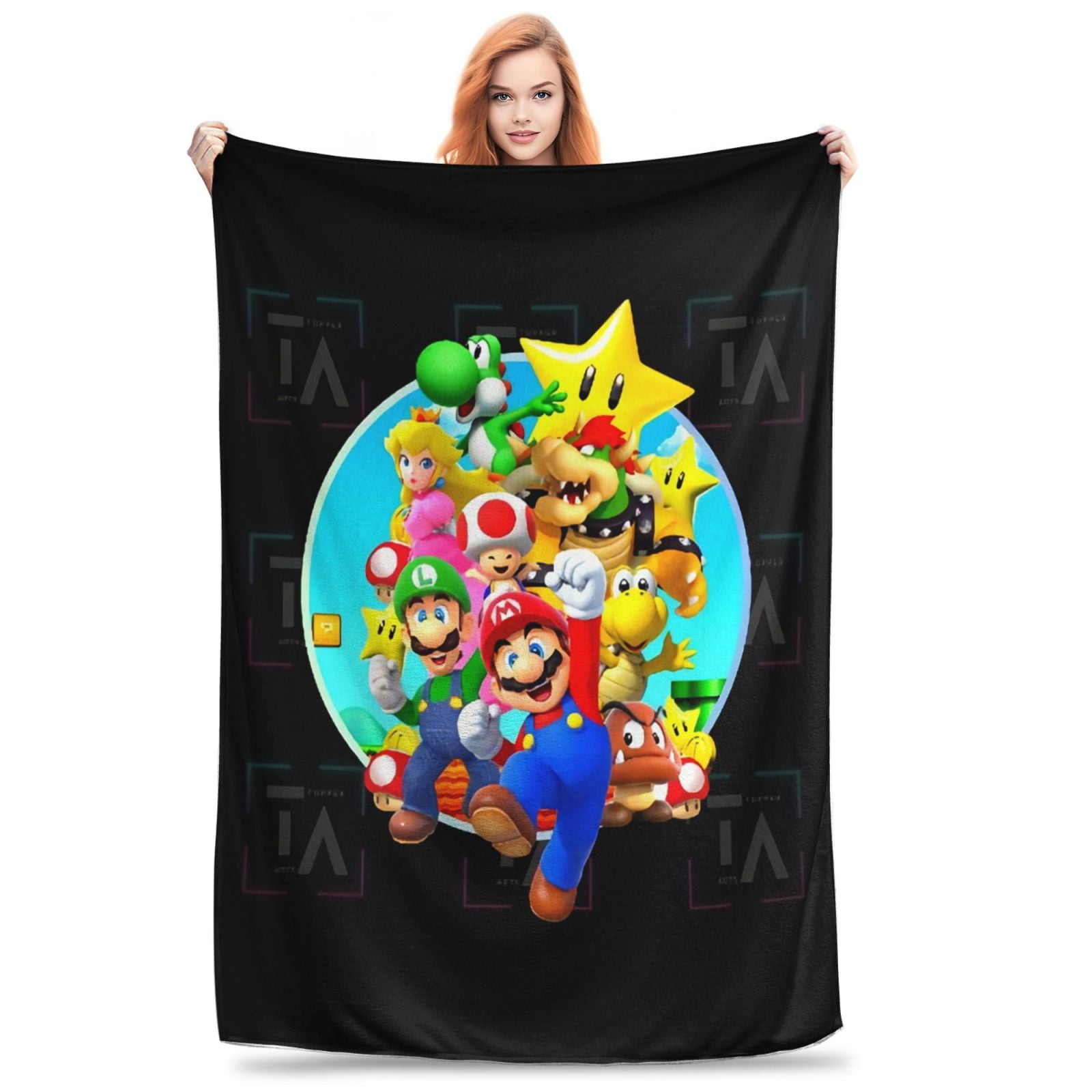 Super Mario PNG Blanket Super Soft Throw Blanket Lightweight Blanket ...