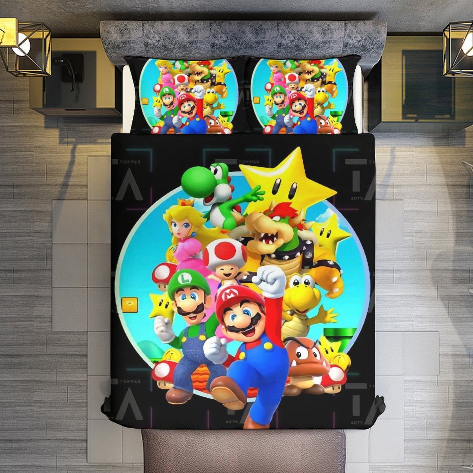 Super-Mario PNG Duvet Cover,Bedding Set 3pcs for Kids Boys Girls Teens ...