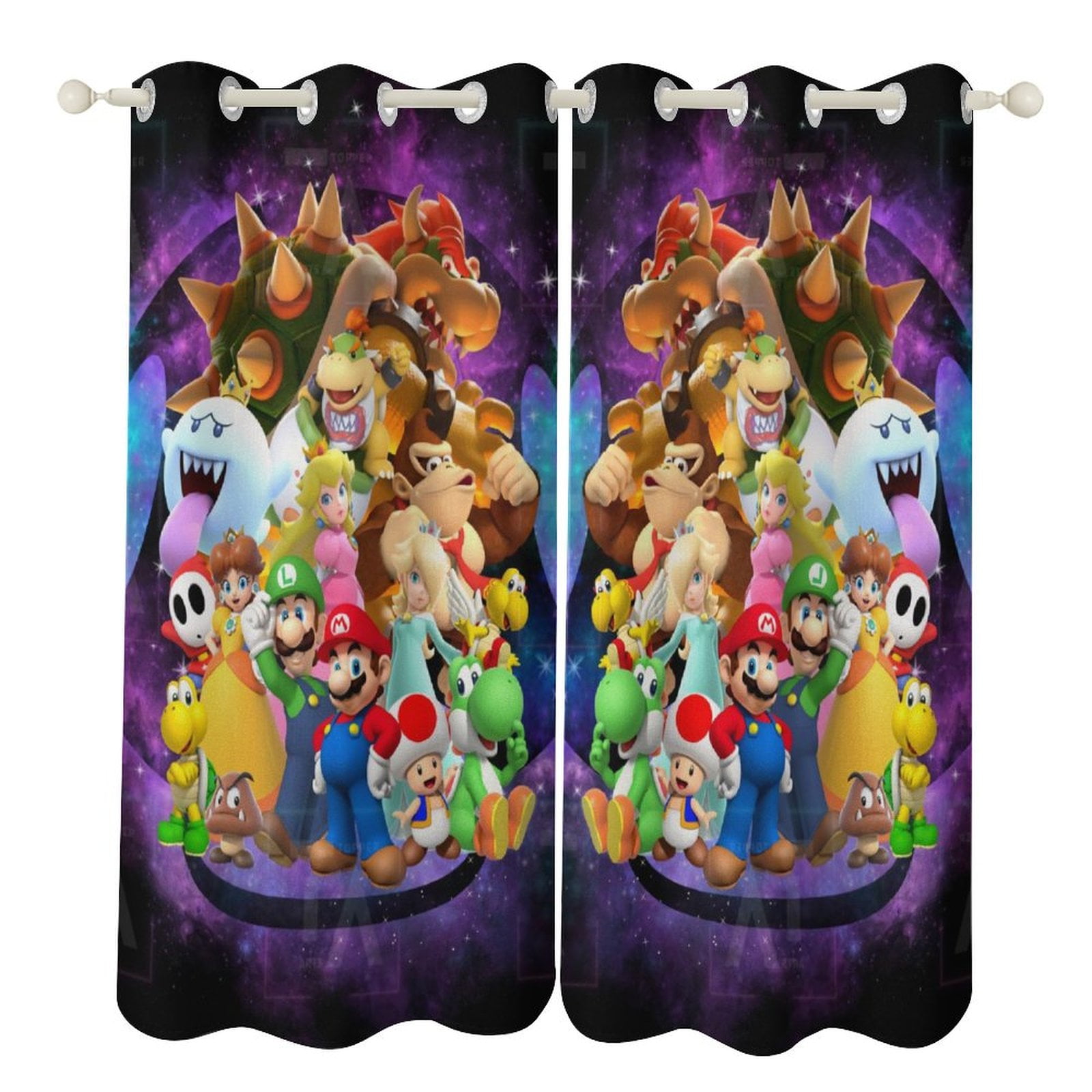 Super-Mario PNG Mario Galaxy Curtains,Blackout Curtains for Bedroom ...
