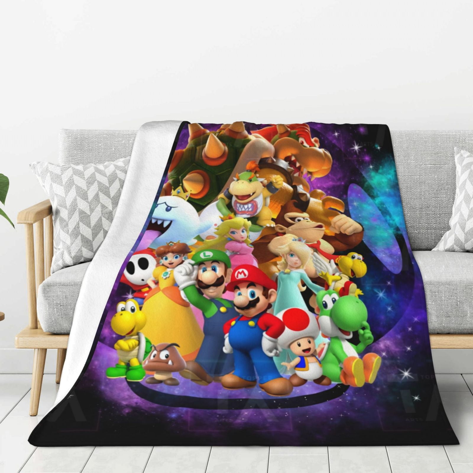 Super-Mario PNG Mario Galaxy Fleece Blanket for Kids,Soft Warm Cozy ...
