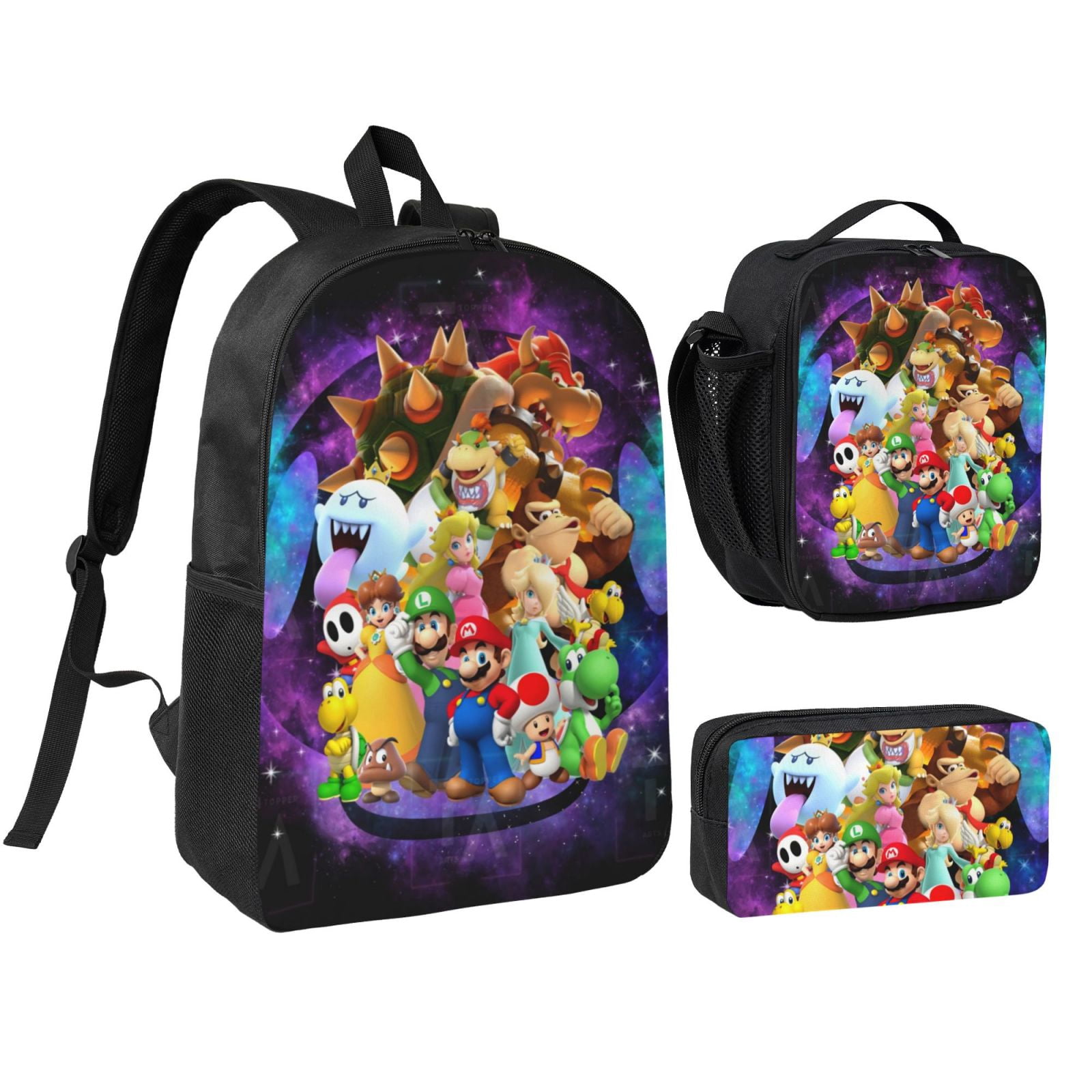 Super Mario PNG Mario Galaxy School Backpack with Lunch Box and Pencil ...