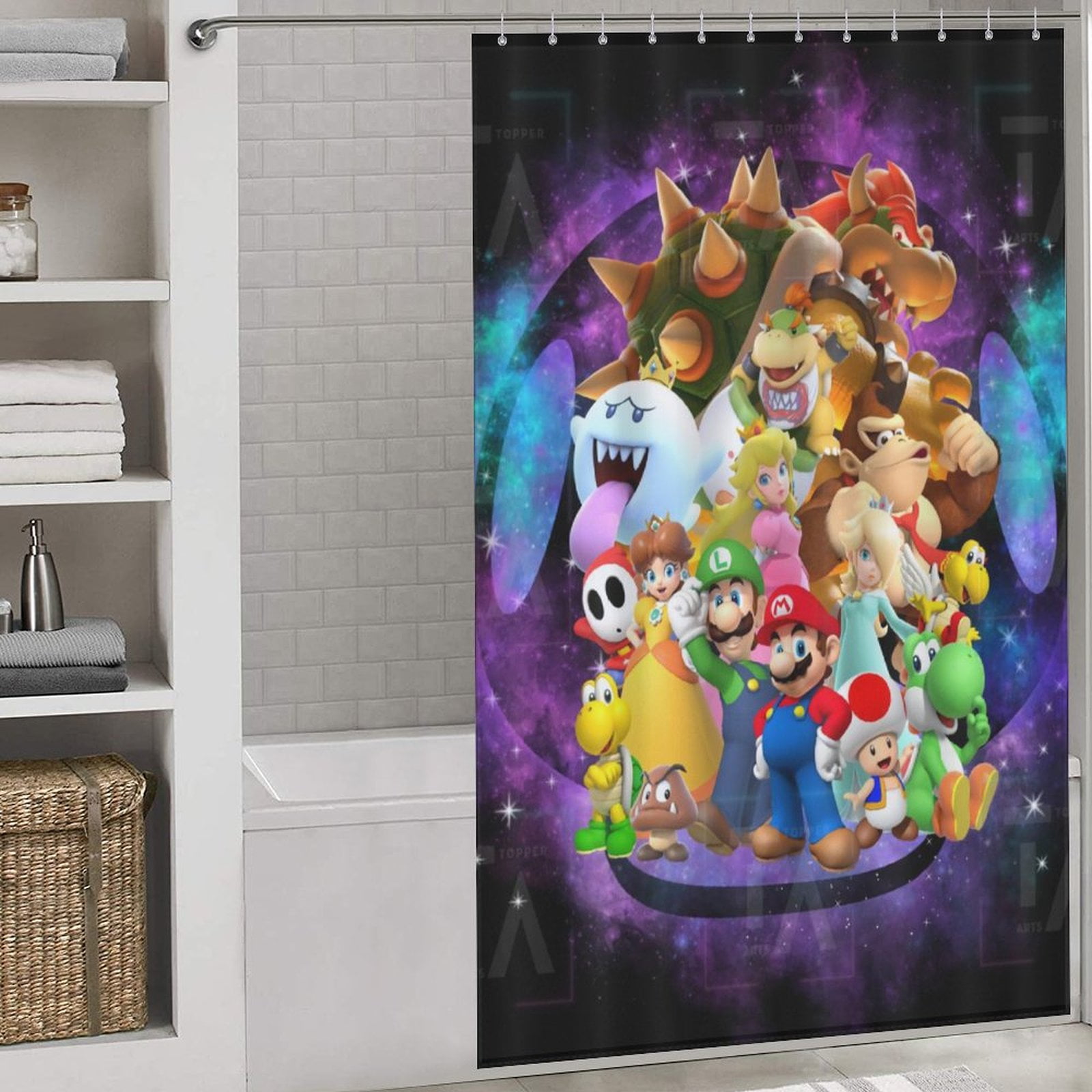 Super-Mario PNG Mario Galaxy Shower Curtains for Bathroom,Shower ...