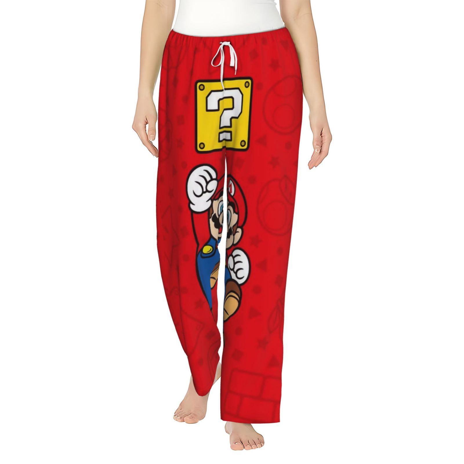 Super Mario Pajama Pants For Women Girls Cute Cat Comfy Sleep Bottoms ...