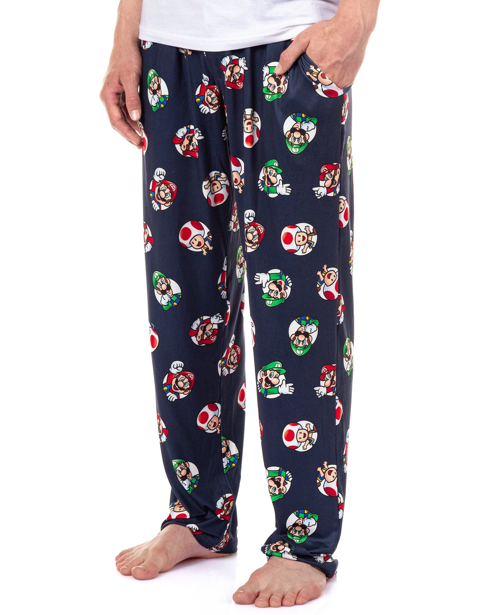 Super Mario Pajama Pants Men's AOP Mario Luigi Toad Character Porthole ...