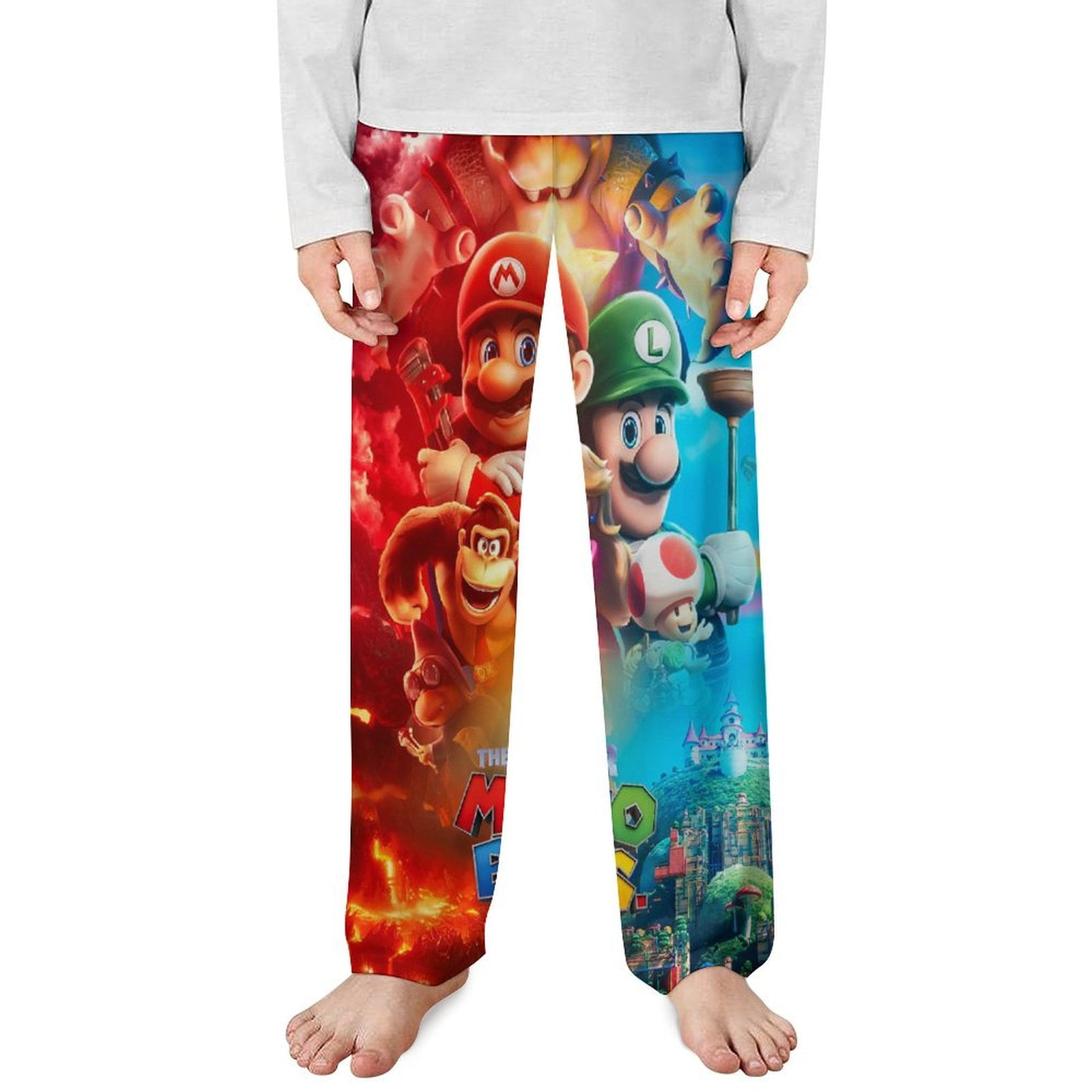 Super Mario Pajama Pants for Kids Long Sleep Plaid Pants Soft Lounge Pj ...