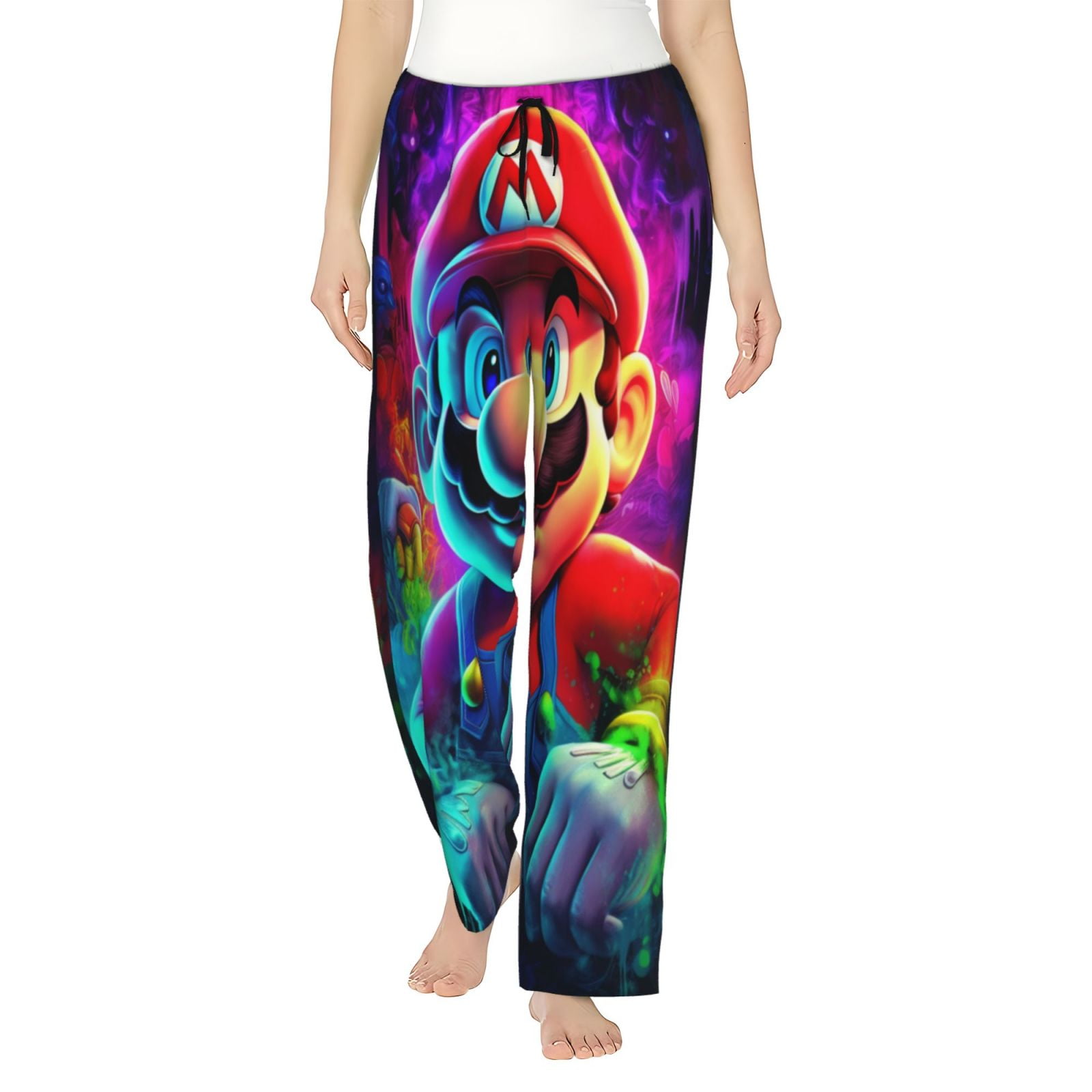 Super Mario Pajama Pants for Women Cartoon Pajama Pants All Over Print ...