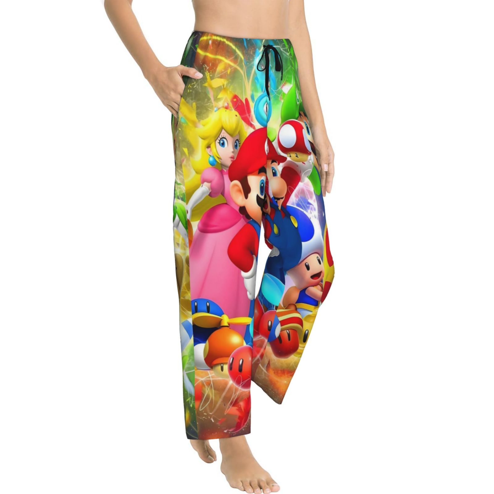 Super Mario Pajama Pants for Women Cartoon Pajama Pants All Over Print ...