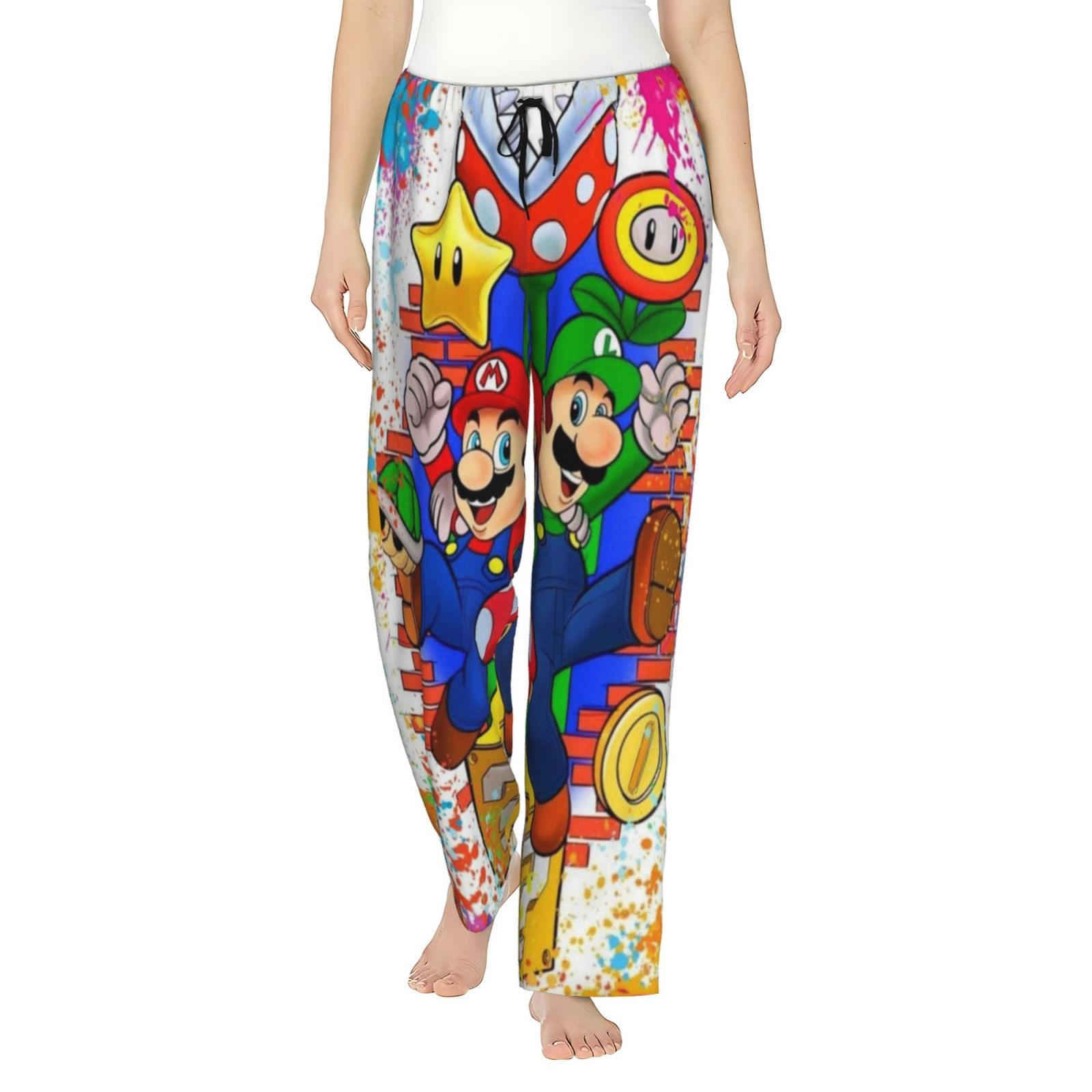 Super Mario Pajama Pants for Women Cartoon Pajama Pants All Over Print ...