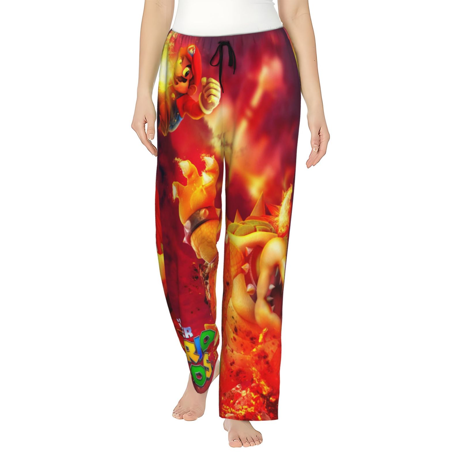 Super Mario Pajama Pants for Women Cartoon Pajama Pants All Over Print ...