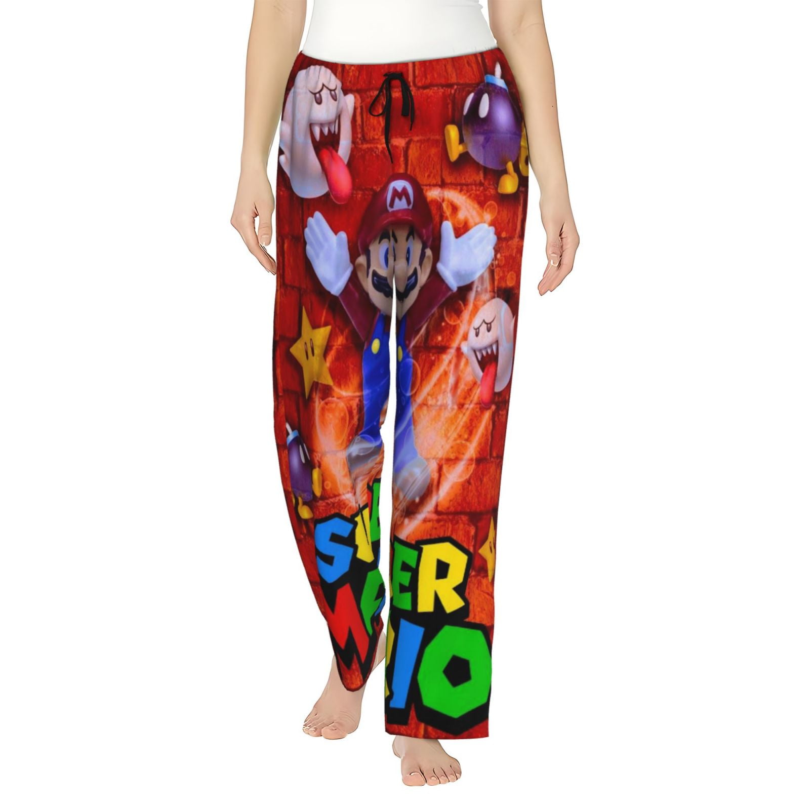 Super Mario Pajama Pants for Women Cartoon Pajama Pants All Over Print ...