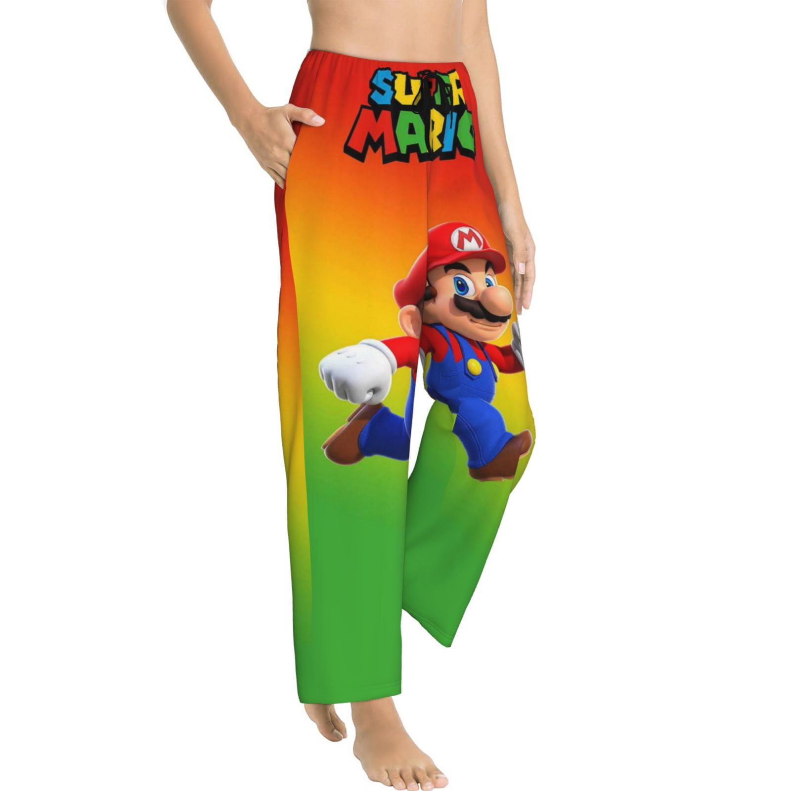 Super Mario Pajama Pants for Women Cartoon Pajama Pants All Over Print ...