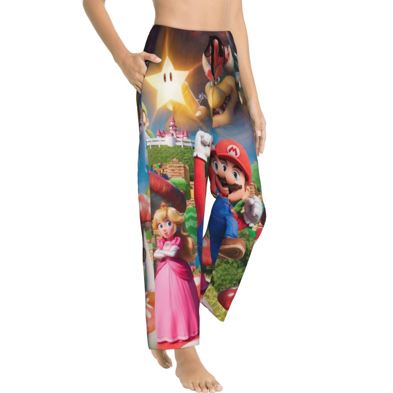 Super Mario Pajama Pants for Women Cartoon Pajama Pants All Over Print ...