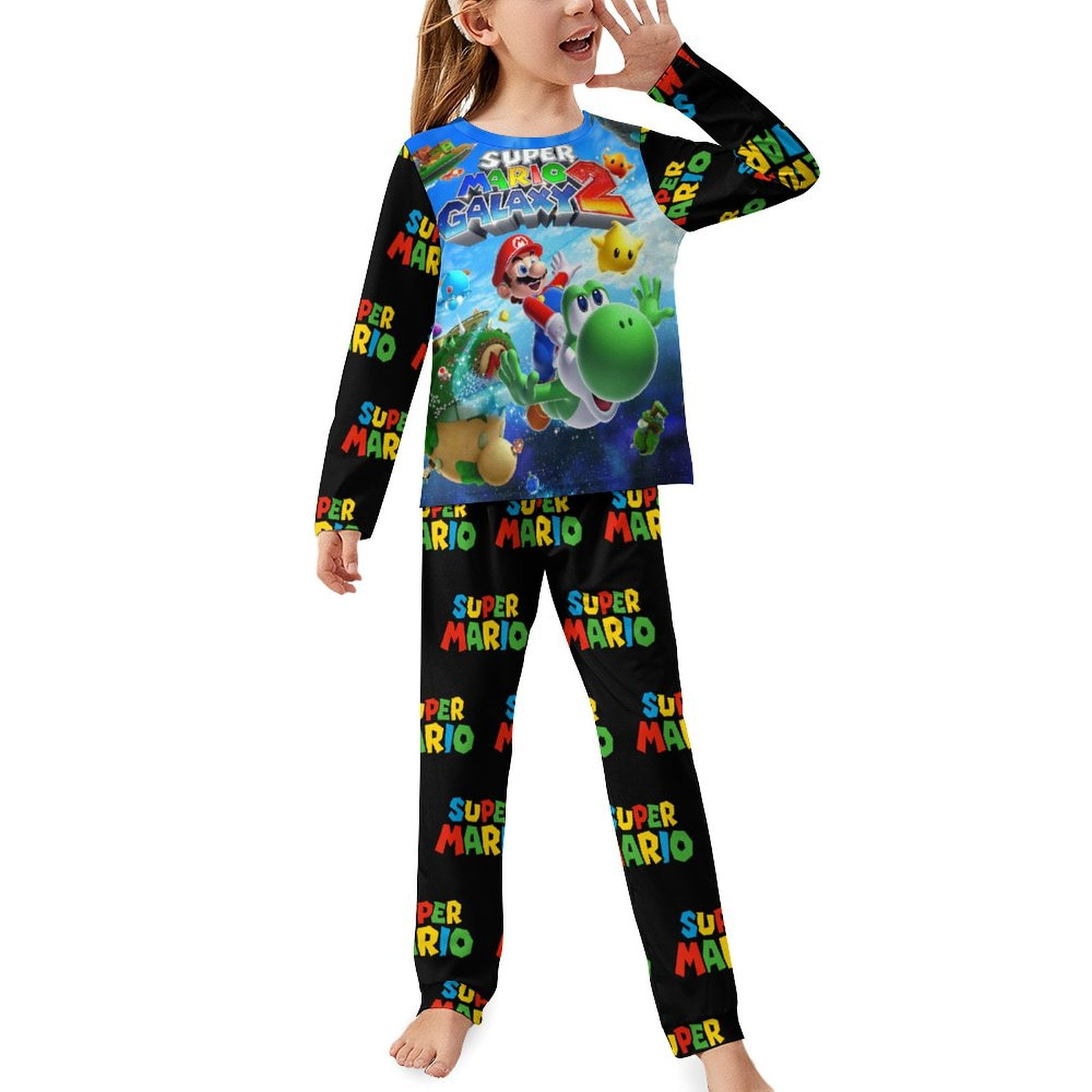Super Mario Pajama Set Cartoon Sleepwear Pant Set Long Sleeve PJ - Walmart.com