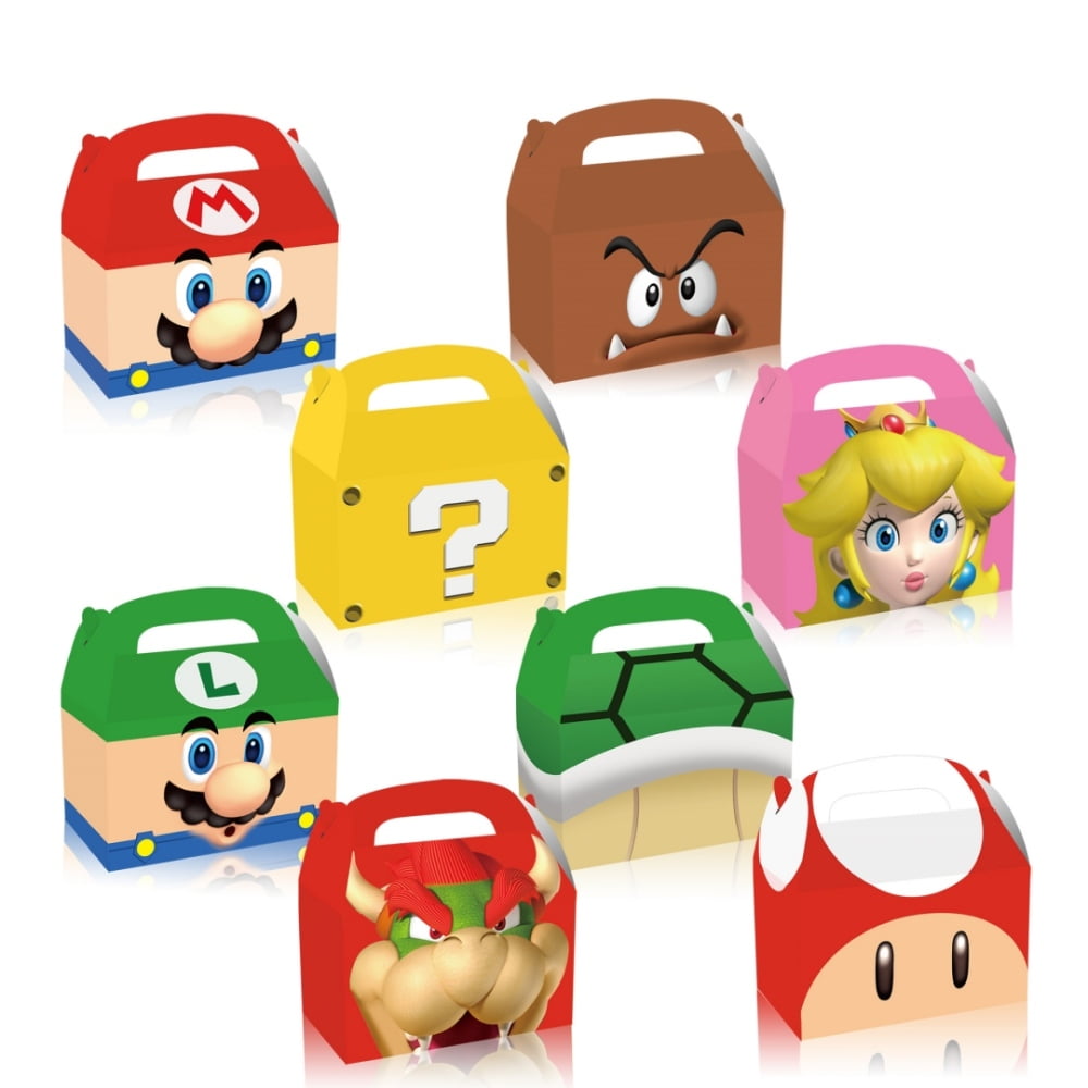 Super Mario Party Favor Boxes - 12 Pcs Party Favor Candy Boxes for ...