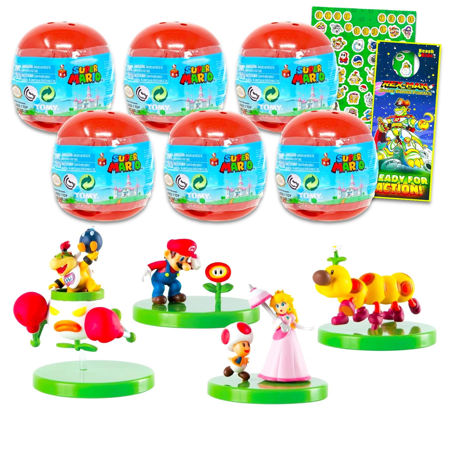 Super Mario Party Favors KEF16 Set for Kids - Bundle with 6 Super Mario ...