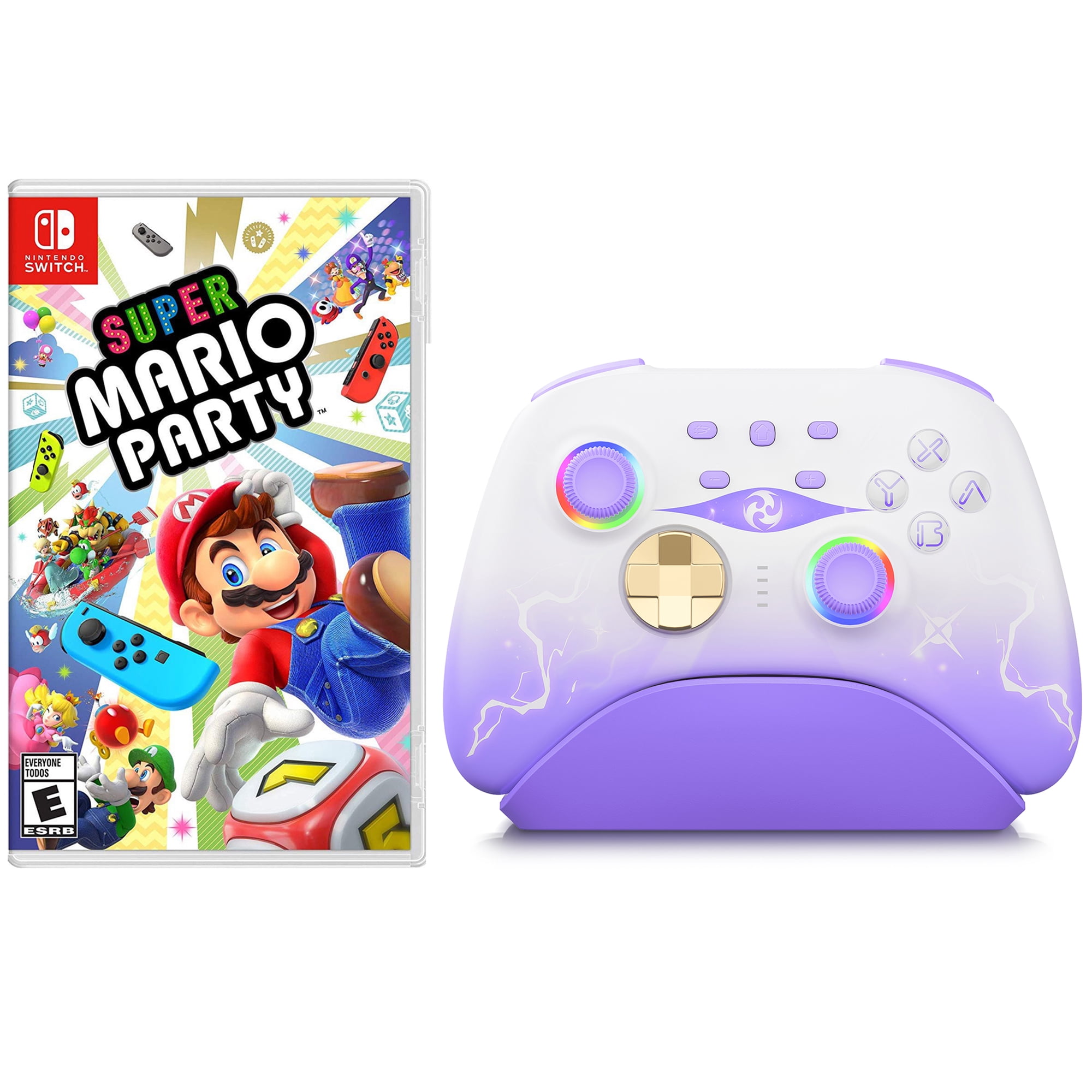 Super Mario Party Game Disc and Upgraded Switch Pro Controller for ...
