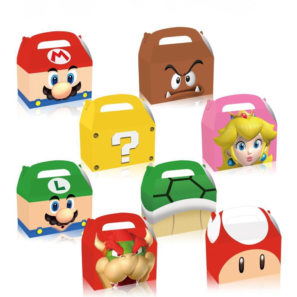 Super Mario Party Gift Candy Portable Box 24 pcs - Goodies Favor Box ...