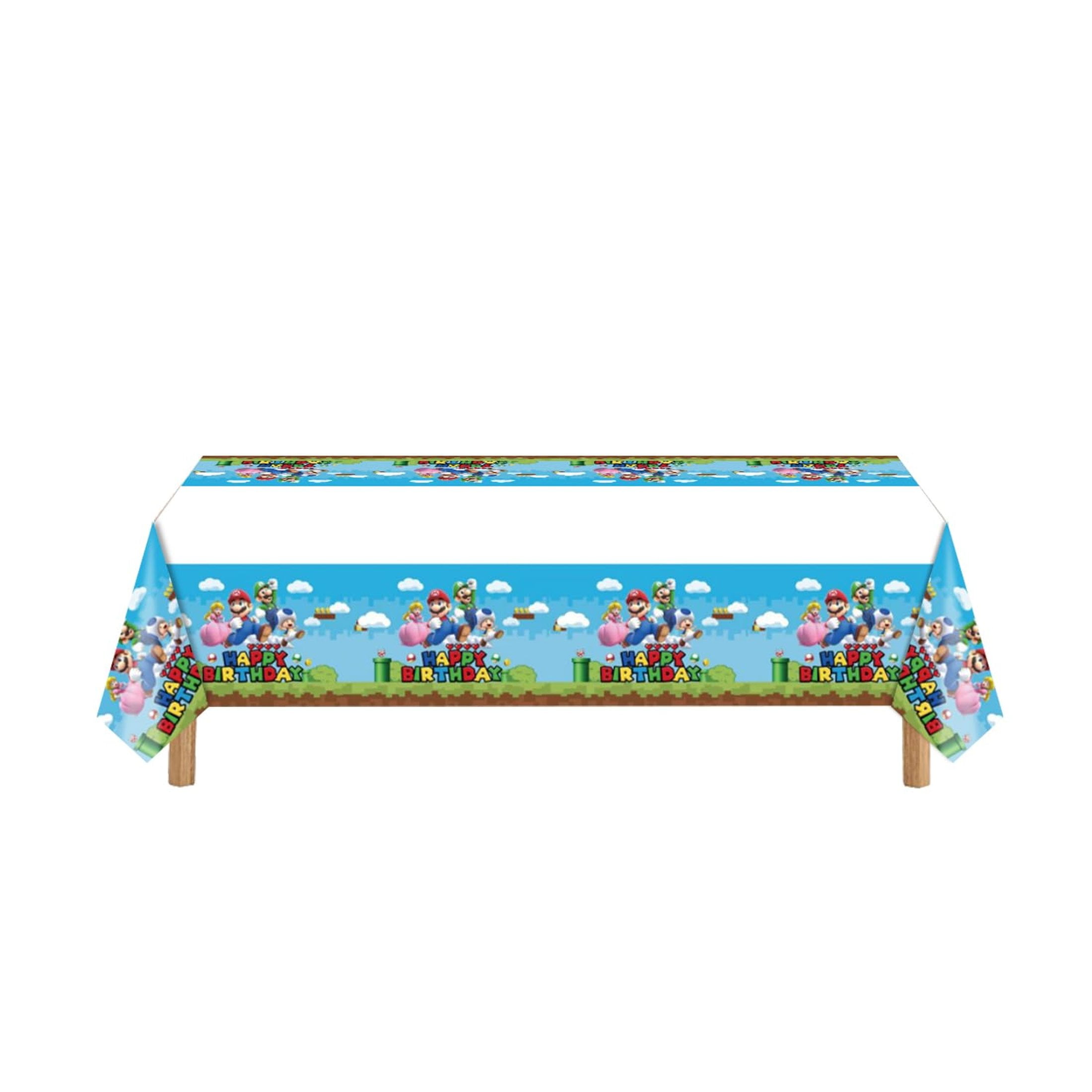 Super Mario Party Pack - Disposable Plastic Tablecloth Set for Kids ...