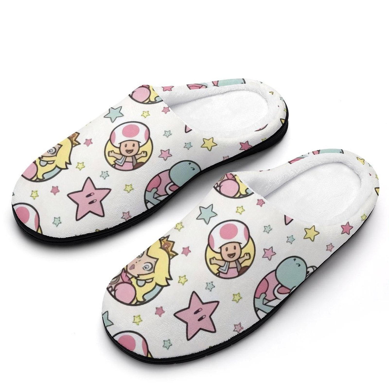 Super Mario Peach Princess Cartoon cotton slippers for women winter ...