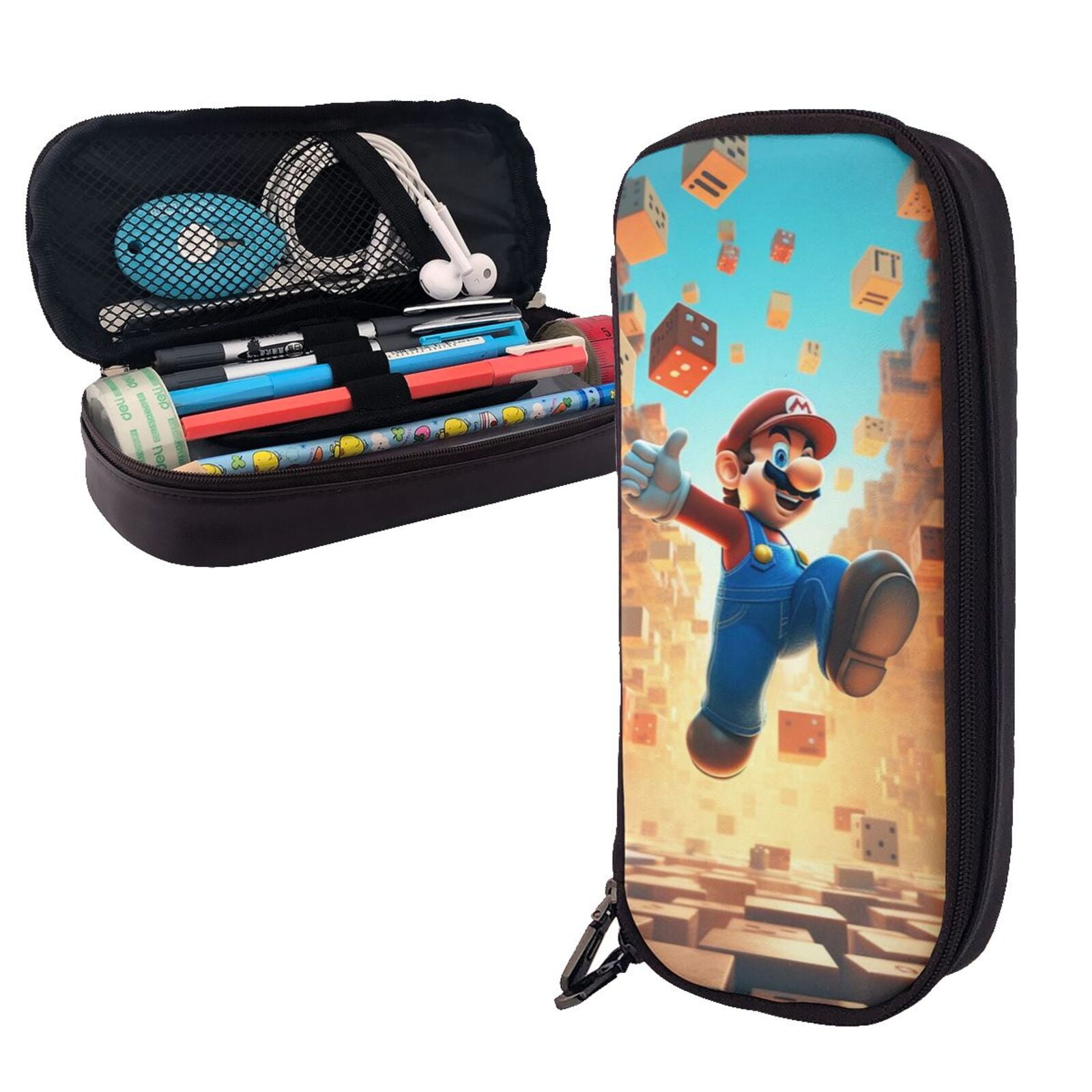 Super Mario Pencil Case Cute Pencil Box With Zippers Pen Pouch Holder ...