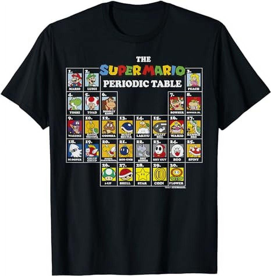 Super Mario Periodic Table Of Characters Graphic T-Shirt - Walmart.com
