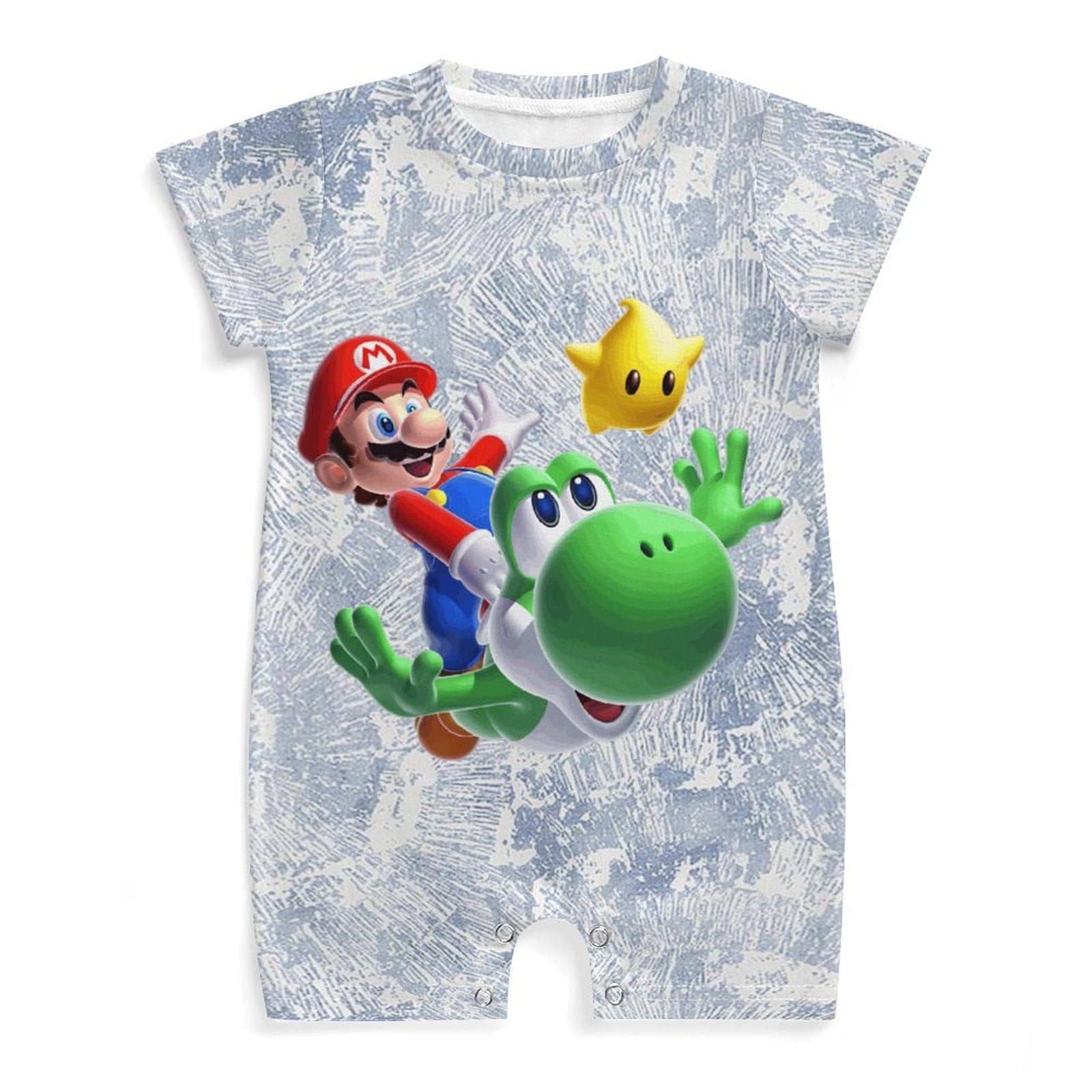 Super Mario Pet Baby One-Piece Rompers Short Sleeve Bodysuits Jumpsuit ...