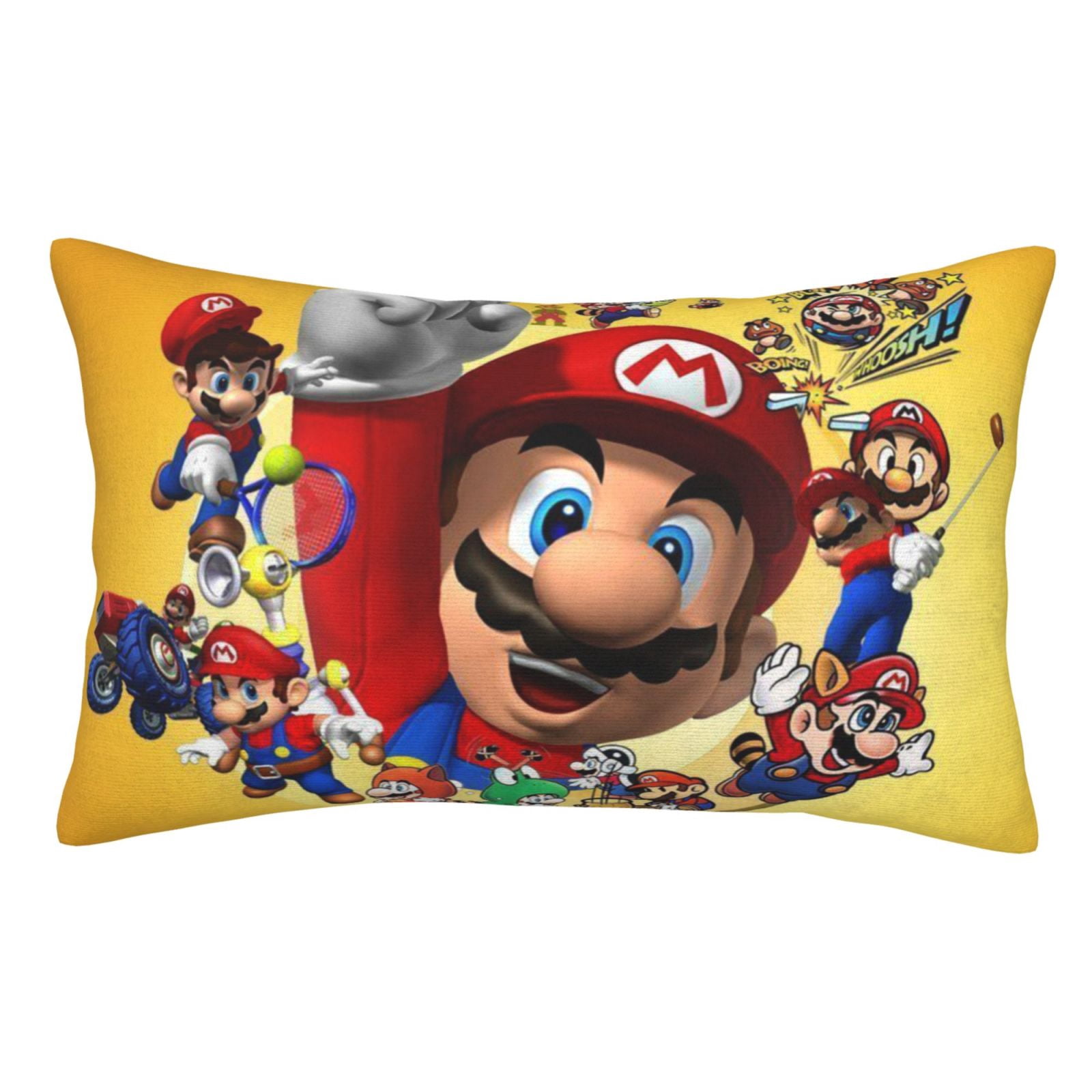 Super Mario Pillowcase Decor Cushion Pillow Covers With Hidden Zipper ...