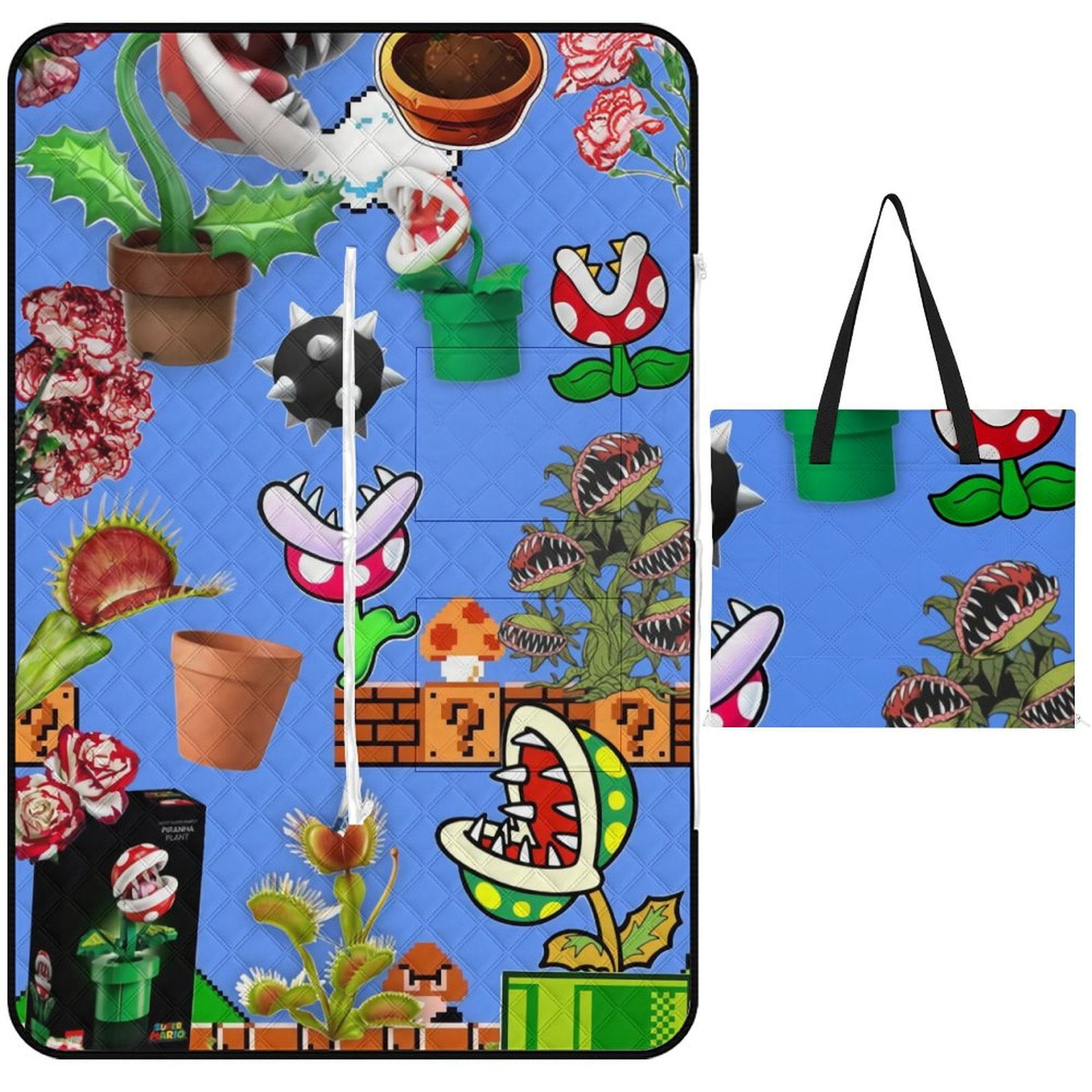 Super Mario Piranha Plant Picnic Blankets 59x39 Beach Blanket ...