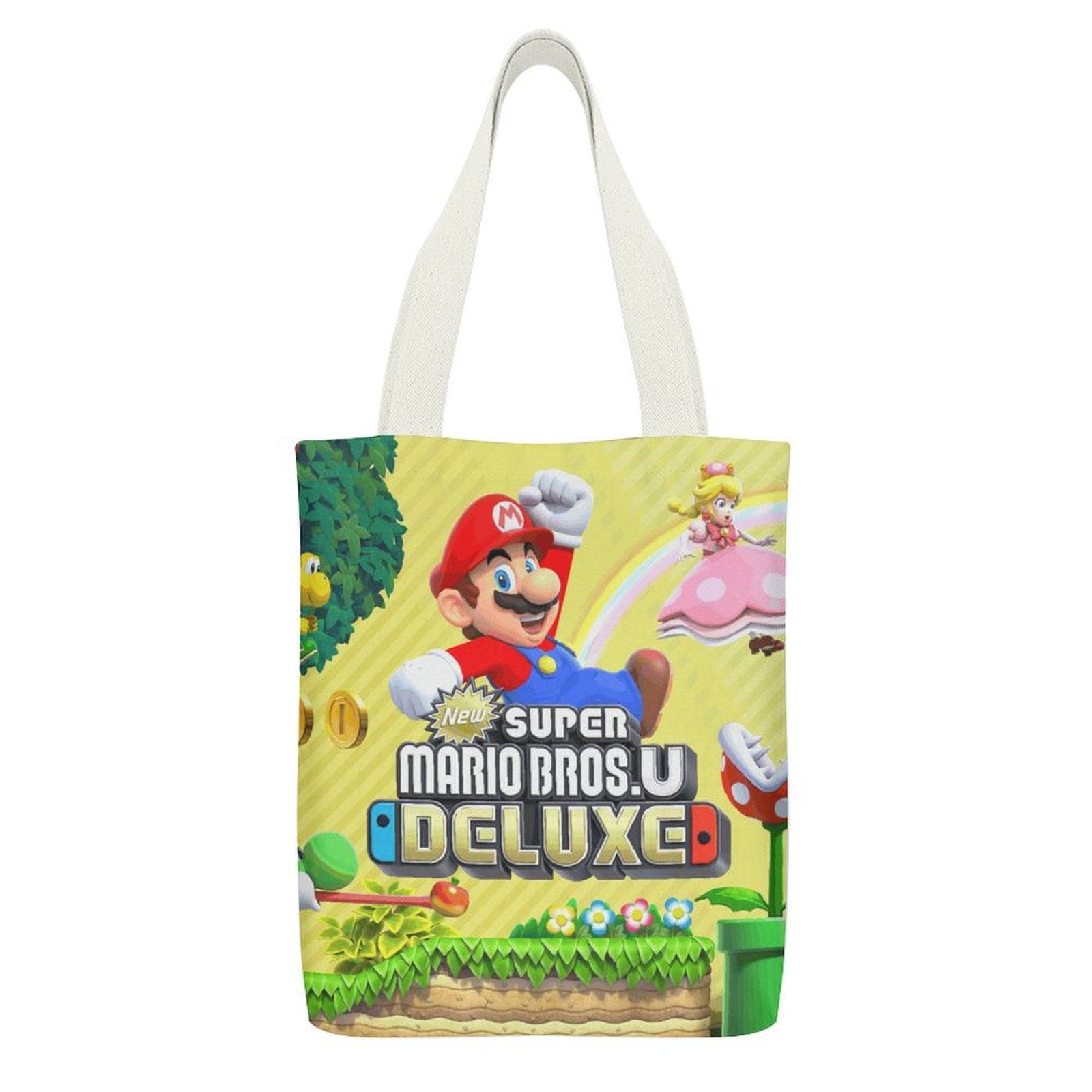 Super Mario Play Canvas Tote Bag Zipper Book Tote Bag Daily Shoulder ...
