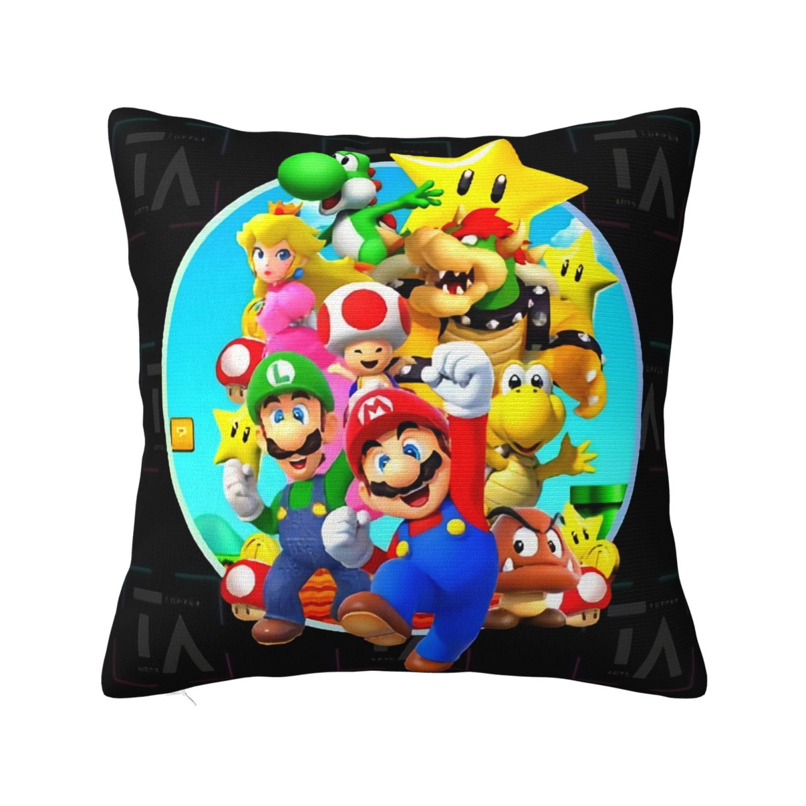 Super-Mario Png Pillow Covers,Polyester Decorative Square Throw Pillow ...