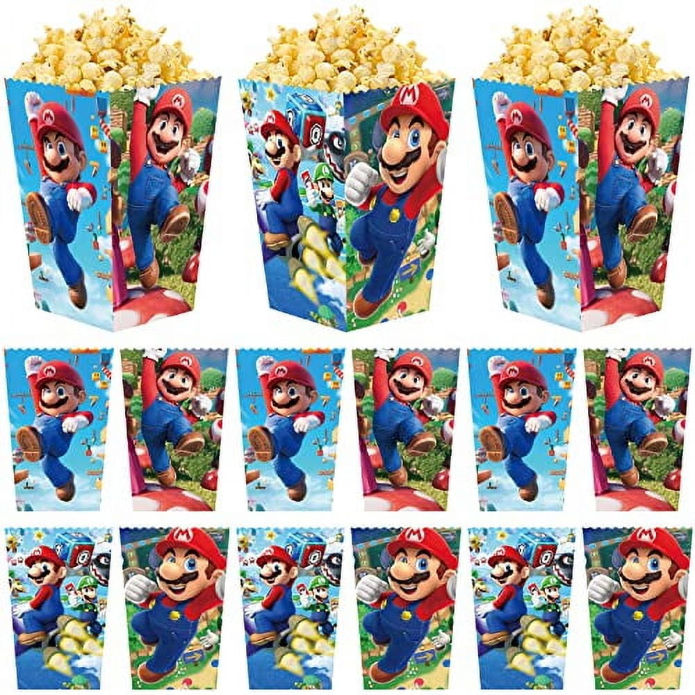 Super Mario Popcorn Boxes - 24 PCS for Movie Night Decorations ...