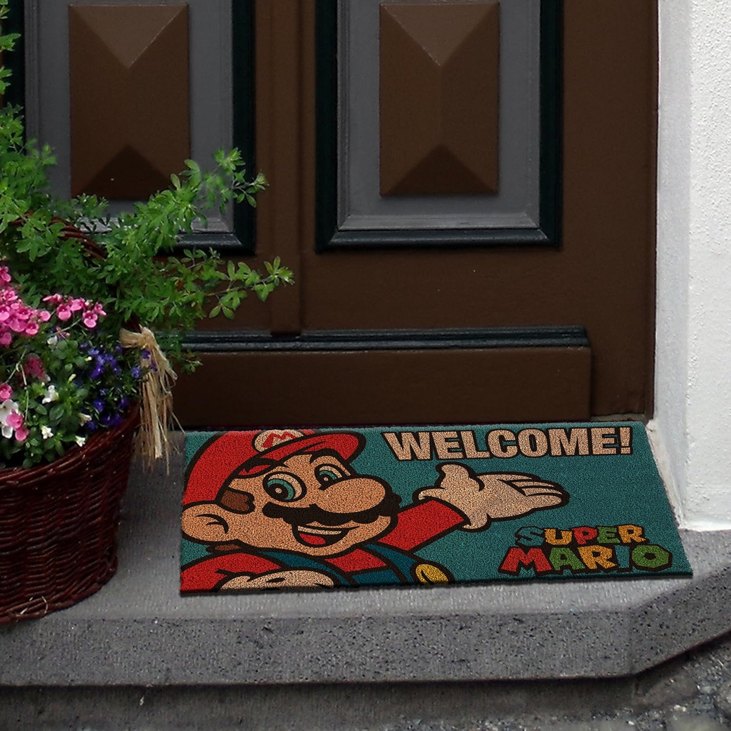 Super Mario Portrait Coir Doormat - 29" x 17" Indoor/Outdoor Entry Mat ...