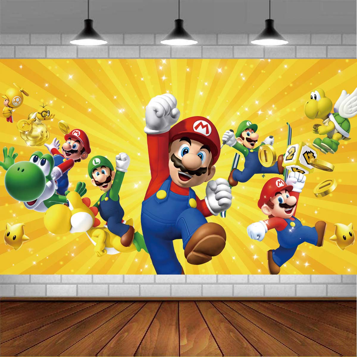 Super Mario Post Wall Decor Birthday Banner Backdrop Background Party ...