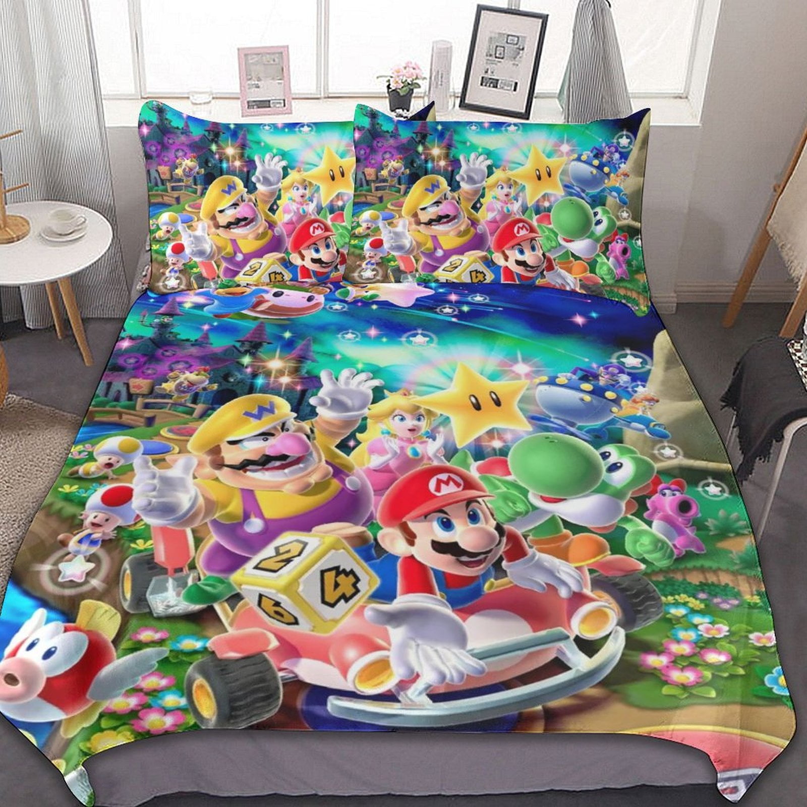 Super Mario Poster 3 Piece Bedding Sets Decor Comforter Sets With One ...