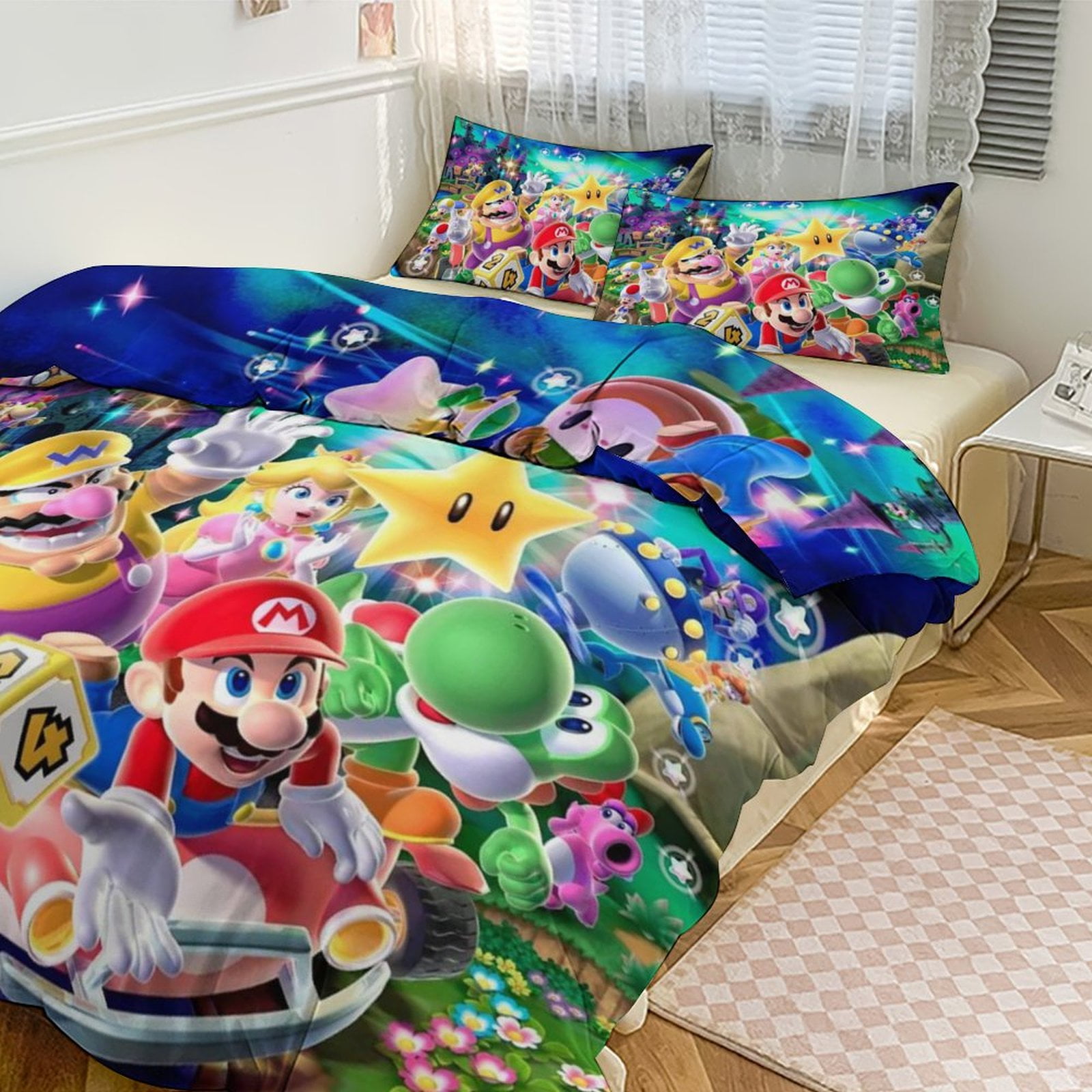 Super Mario Poster 3 Pieces Bedding Sets Double Sided Printed Soft ...