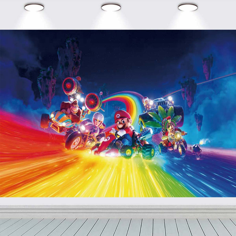 Super Mario Poster Backdrop Banner Party Supplies Birthday Decorations ...