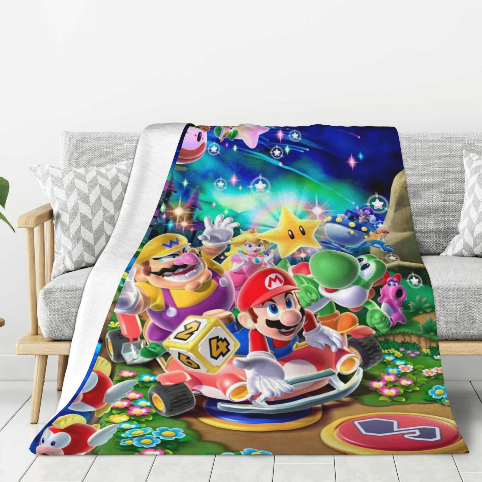 Super Mario Poster Blanket Cozy Ultra-Soft Micro Flannel Throw Blanket ...