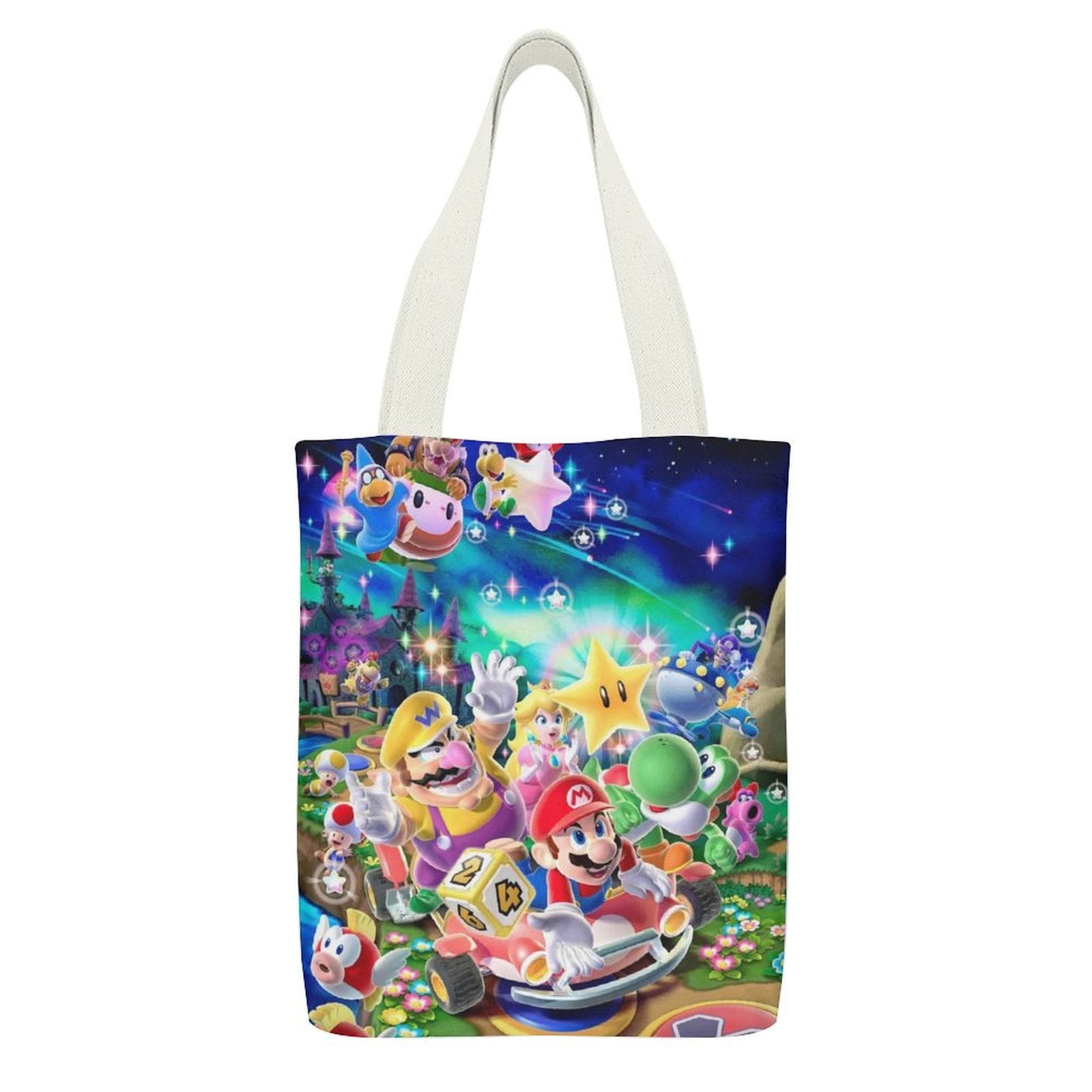 Super Mario Poster Canvas Tote Bag Zipper Book Tote Bag Daily Shoulder ...