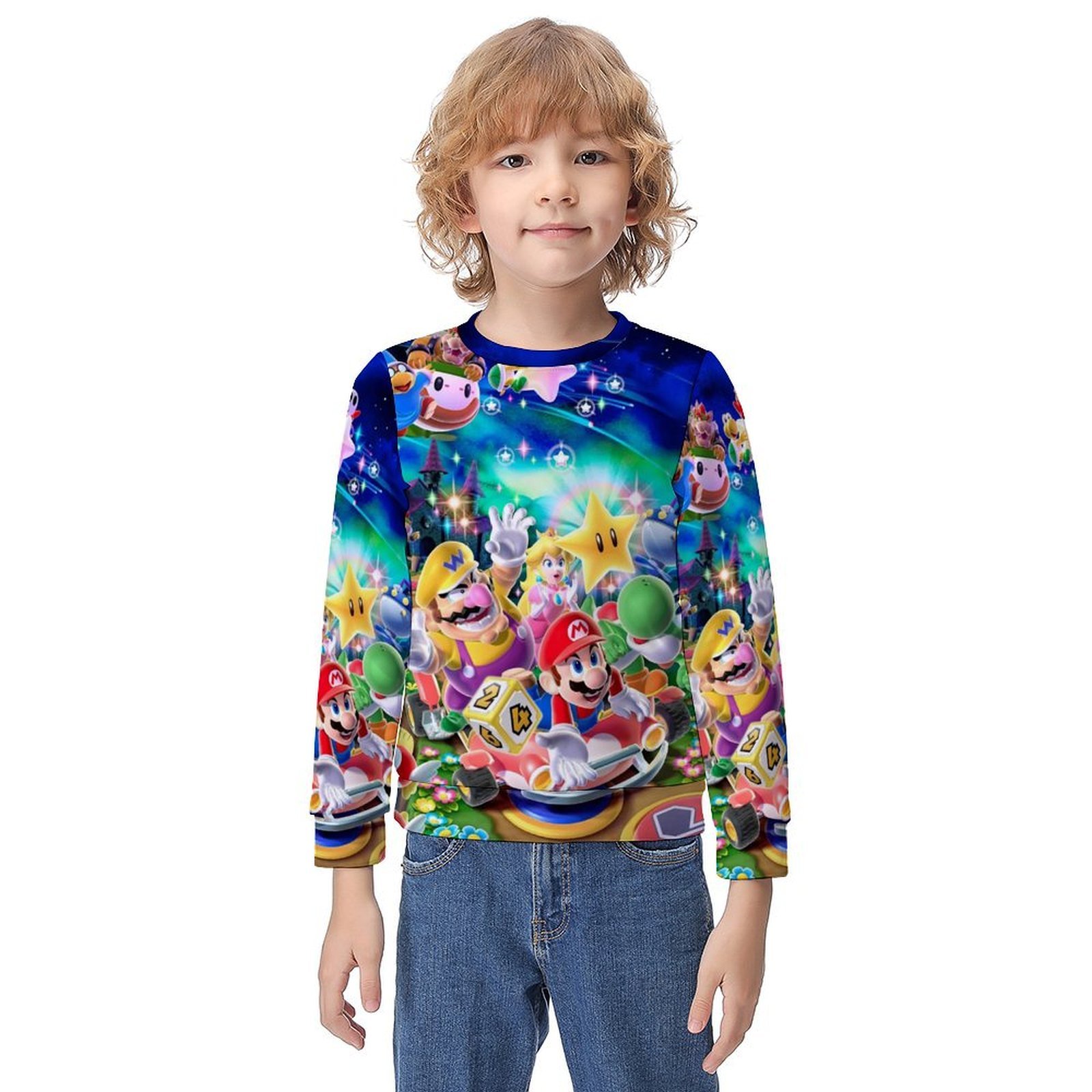 Super Mario Poster Children Pullover Sweater Sweatshirts Fashion 3D ...
