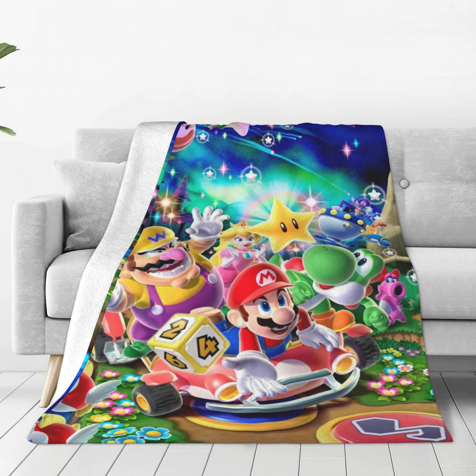 Super Mario Poster Flannel Blanket Cozy Ultra-Soft Micro Fleece Throw ...