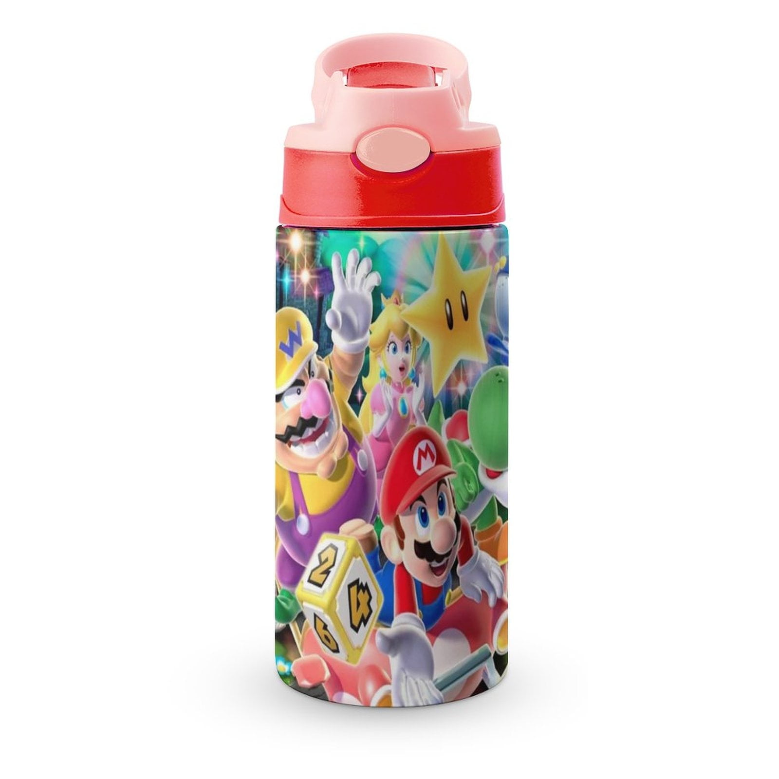 Super Mario Poster Kid's Insulated Water Bottle With Straw Vacuum ...