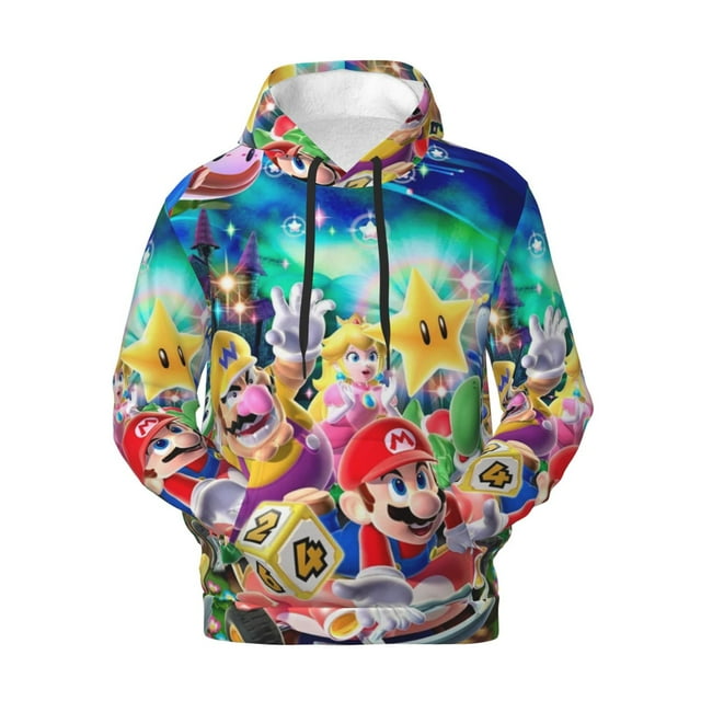 Super Mario Poster Men's Sweatshirt Hoodies Soft Plush Fleece Pullover ...