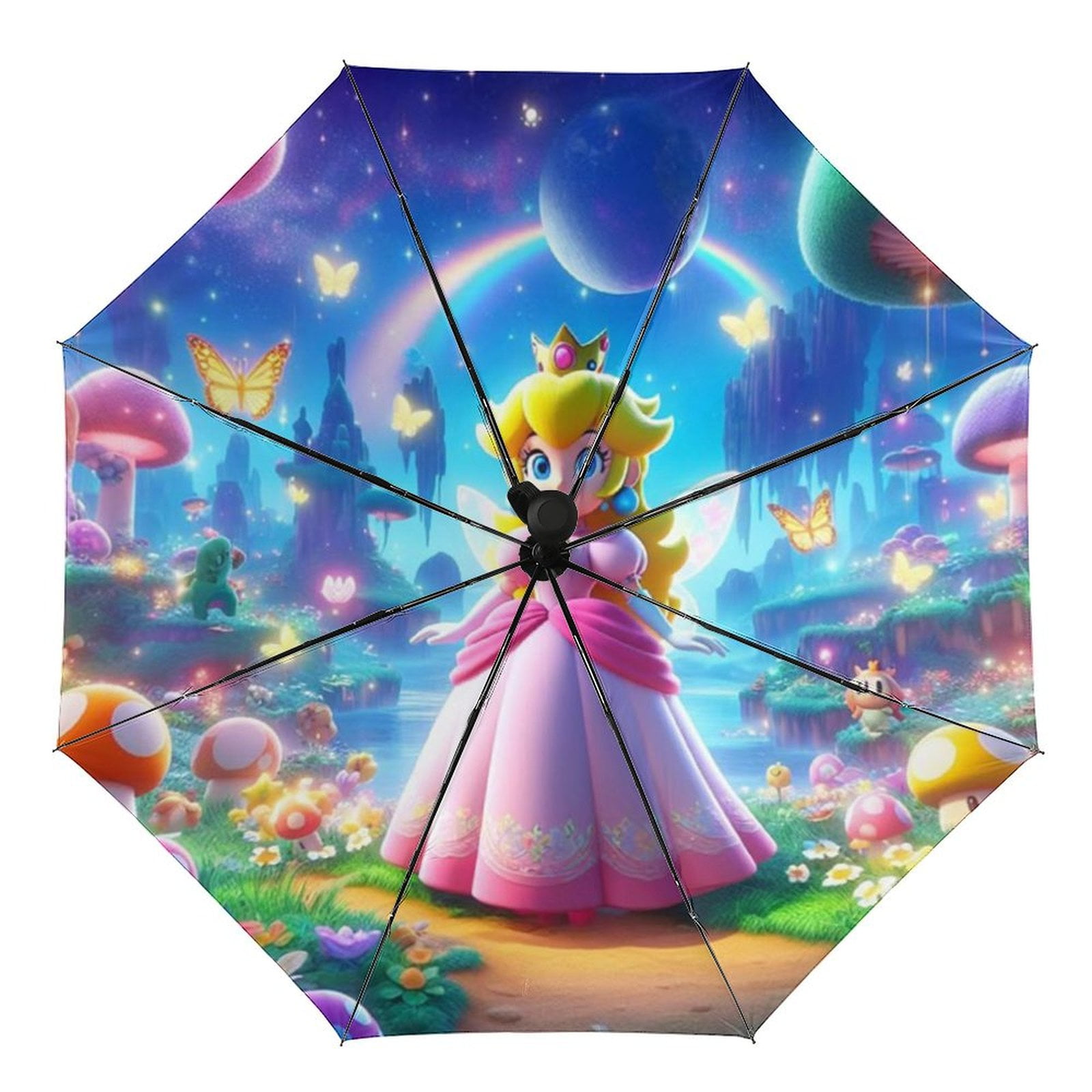 Super Mario Princess Automatic Umbrellas Windproof Folding Umbrella ...