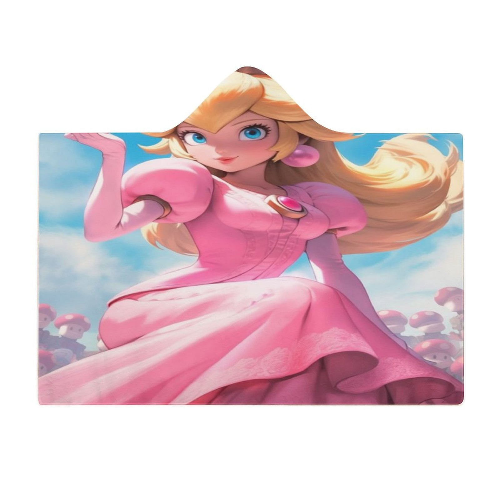 Super Mario Princess Blanket Wearable Cartoon Cosplay Hoodie Throw ...