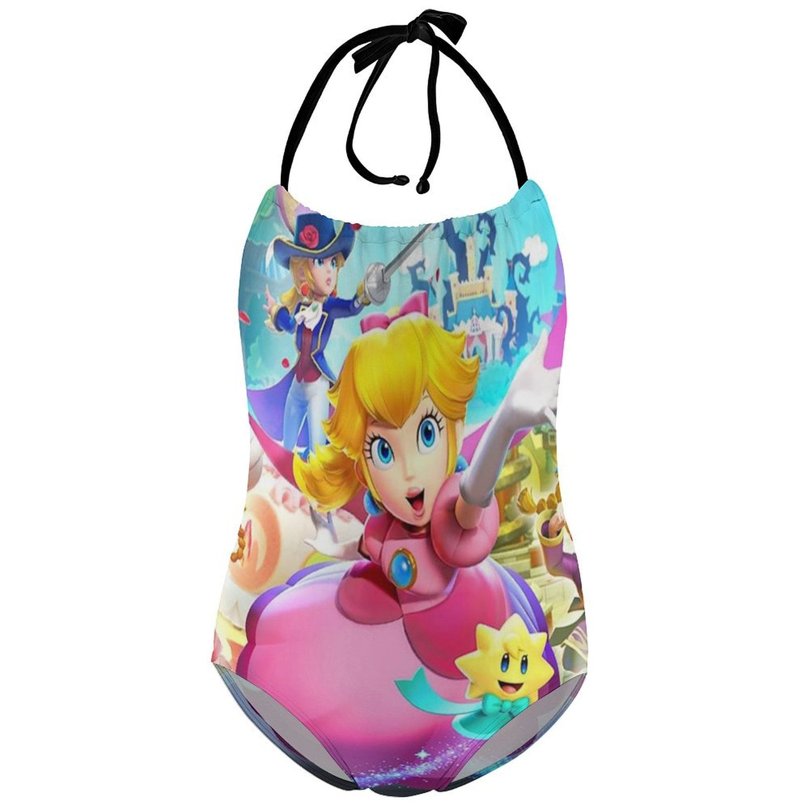 Super Mario Princess Girls One Piece Swimsuit Quick Dry Swimwear Print ...