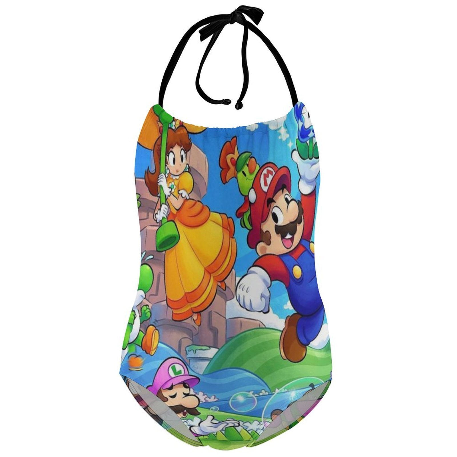 Super Mario Princess Girls One Piece Swimsuit Quick Dry Swimwear Print ...