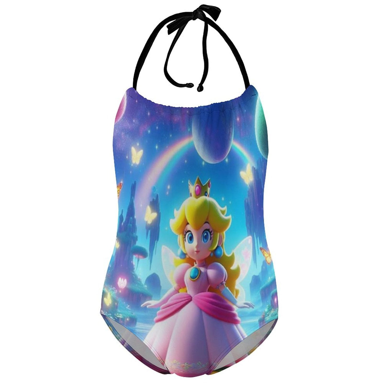 Super Mario Princess Girls One Piece Swimsuit Quick Dry Swimwear Print ...