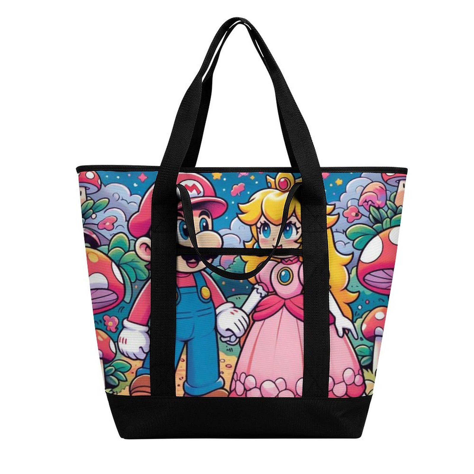 Super Mario Princess Insulated Shopping Bag Foldable Thermal Tote Bag ...