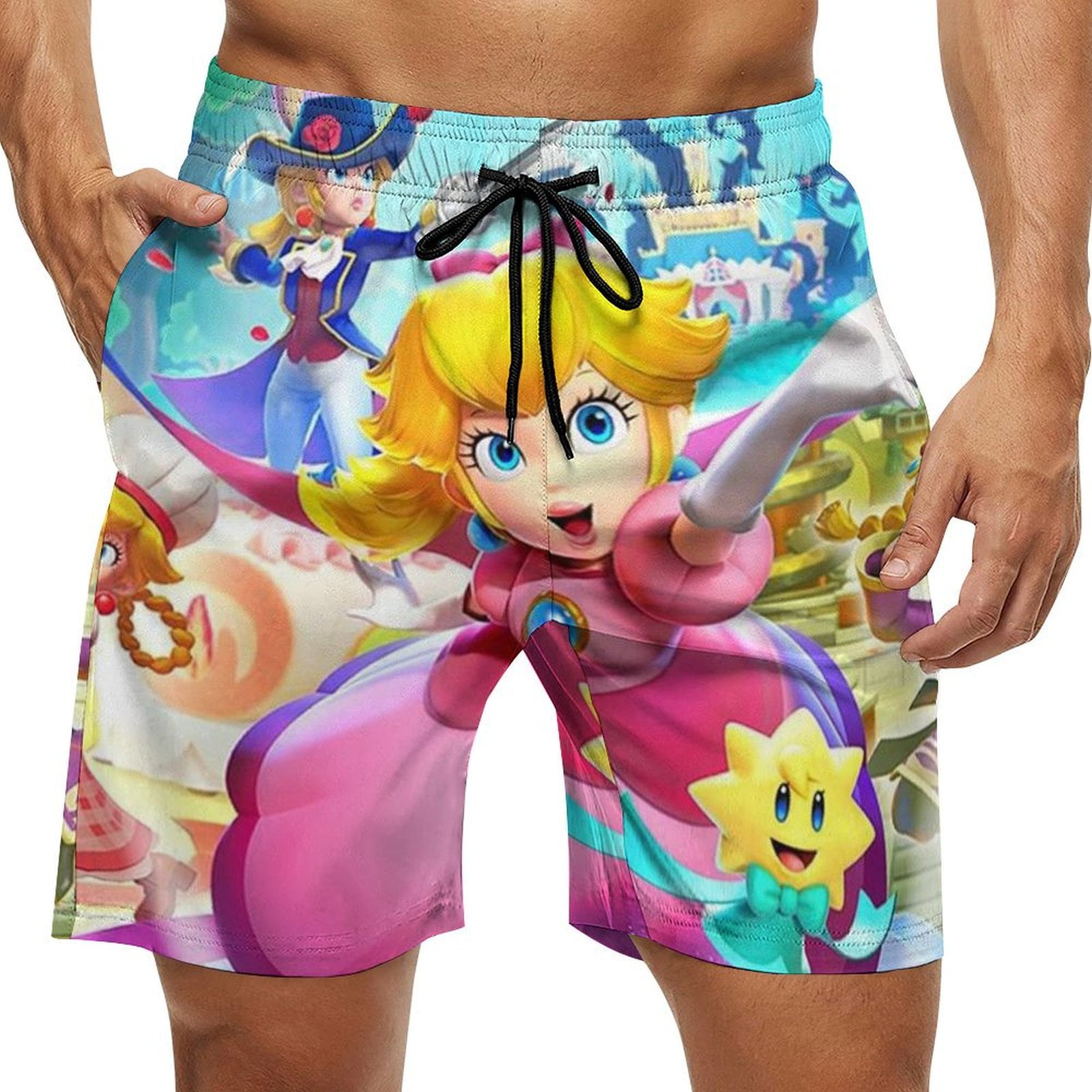 Super Mario Princess Men's Swim Trunks Quick Dry Swim Shorts Swimwear ...