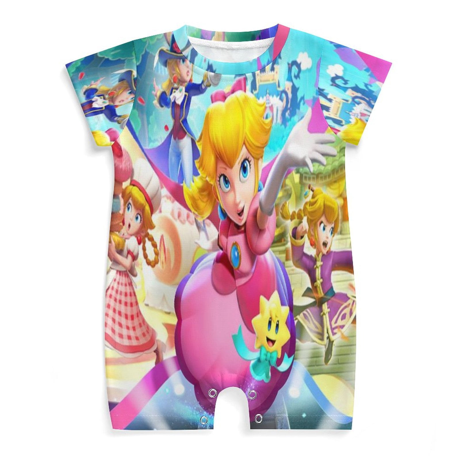 Super Mario Princess Newborn Baby Romper Clothing Infant Short Sleeve ...